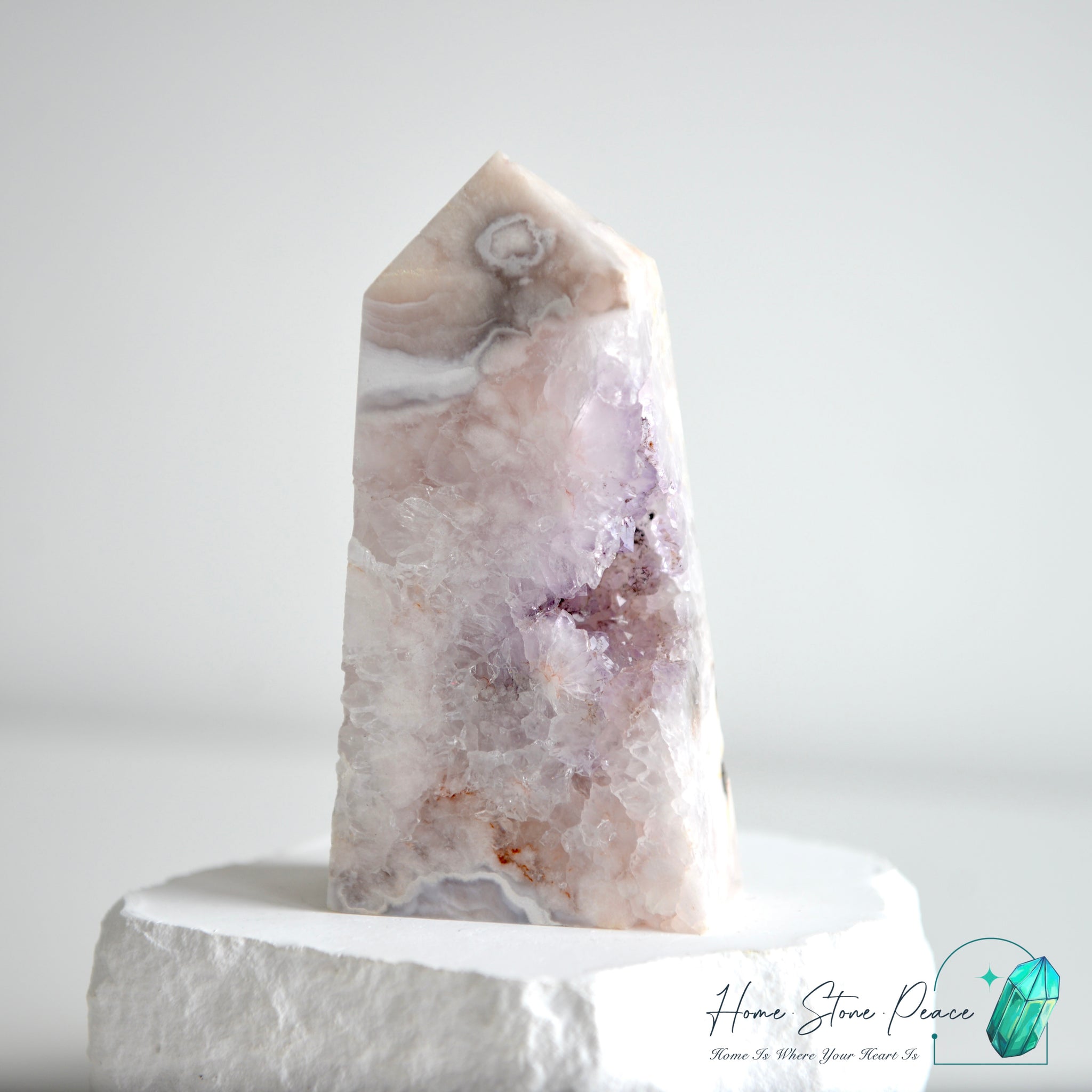櫻花瑪瑙紫水晶柱 Cherry Blossom Agate Amethyst Tower